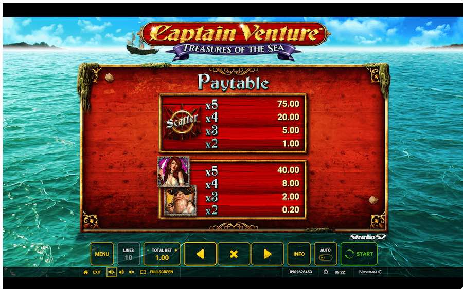 Captain Venture Treasures of the Sea Slot Demo | Novomatic